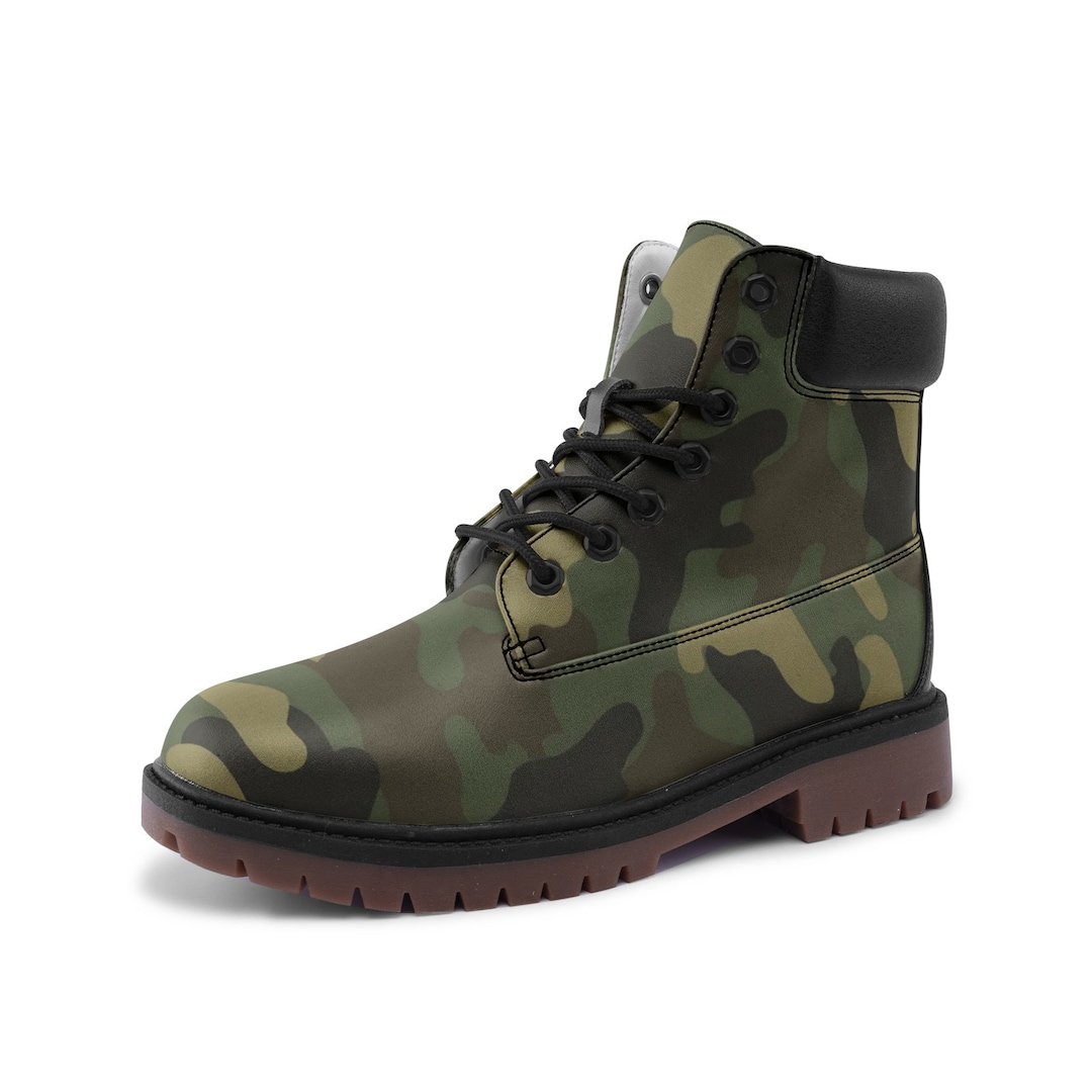 Camo Combat Boots , Green Camouflage Boots, Military Shoes, Army, Men ...