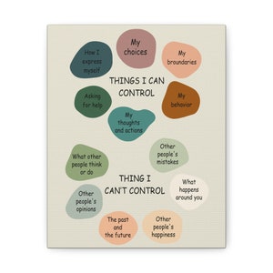 Things I Can and Things I Can't Control, Mental Health Awareness Canvas ...