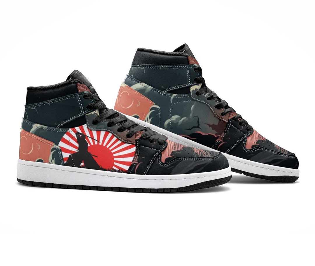 Samurai Sneakers, Katana, Japanse Warrior Red Rising Sun, Unique Unisex ...
