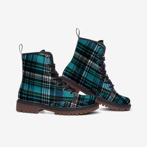 Classic Tartan Plaid Boots – Stylish Scottish Checkered Pattern, Vegan ...