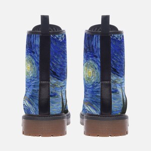 The Starry Night Boots, Women's Boots, Vegan Leather Boots, Combat Boots, Gift for Art Lover ...