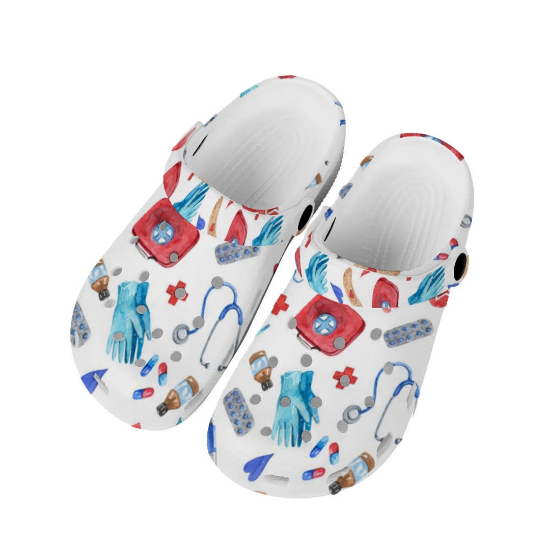 Nurse Shoes, Doctor Shoes, Medical Staff, Custom Holes Design Unisex ...