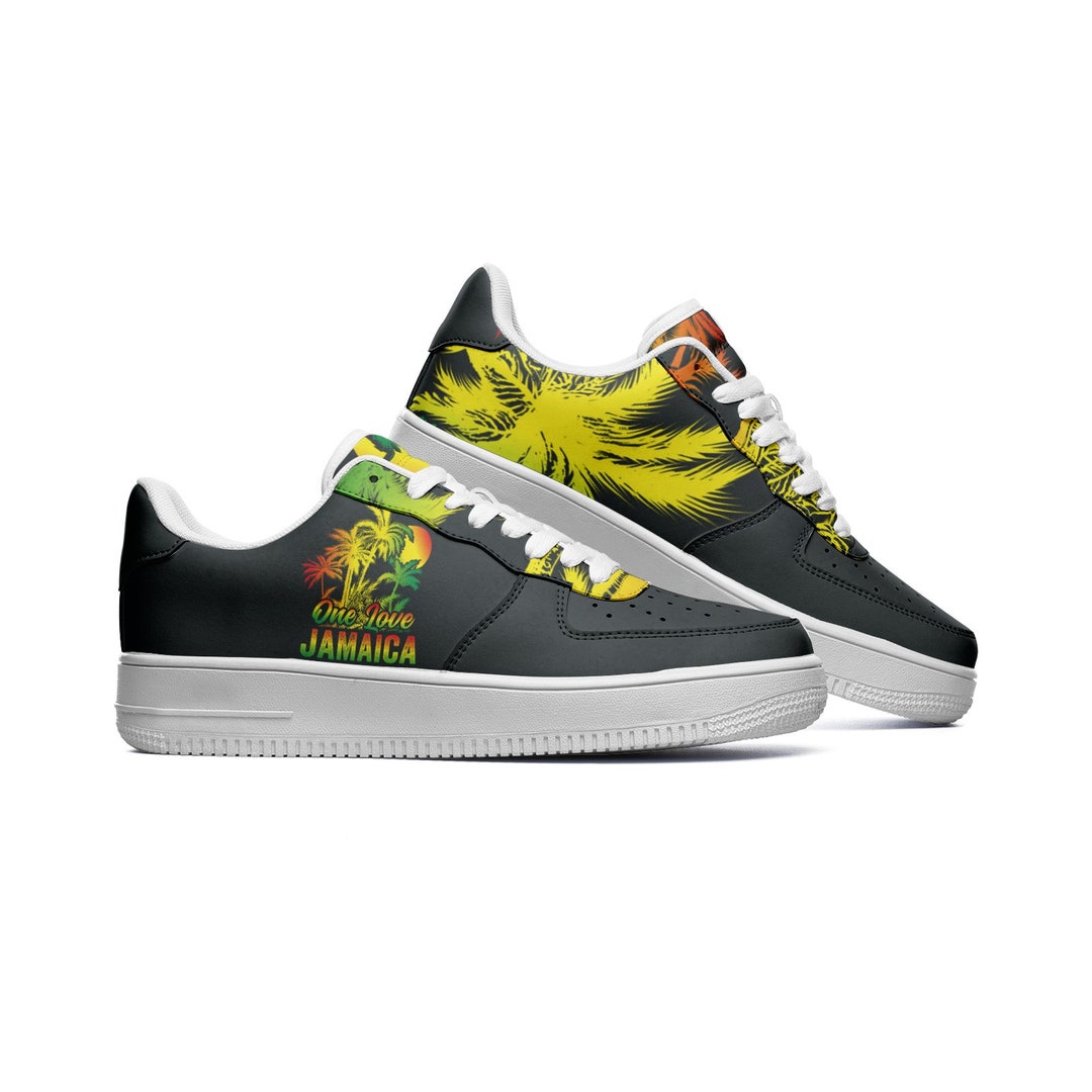 One Love Jamaica Sneakers, Rasta Reggae Caribbean Style Unisex Shoes - Etsy