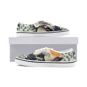 Great Wave Sneakers, Art Lover , Custom Cool Shoes, Unisex Canvas Shoes ...