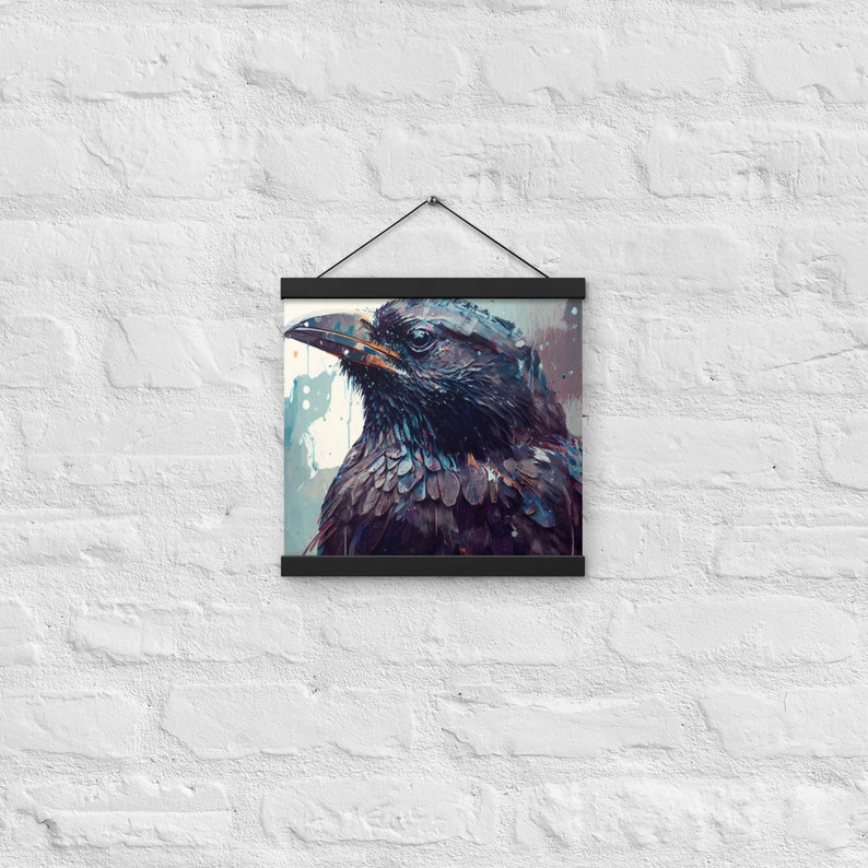 Norse Raven Poster With Hangers Raven Art Print Raven Wall - Etsy