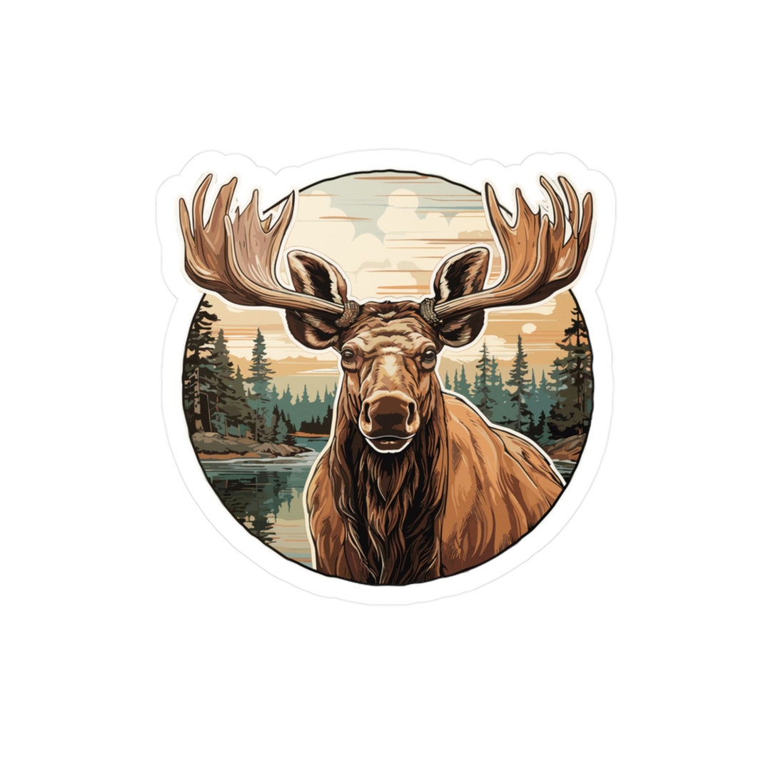 Waterproof Moose Sticker, Moose Silhouette, Majestic Wild Animal ...