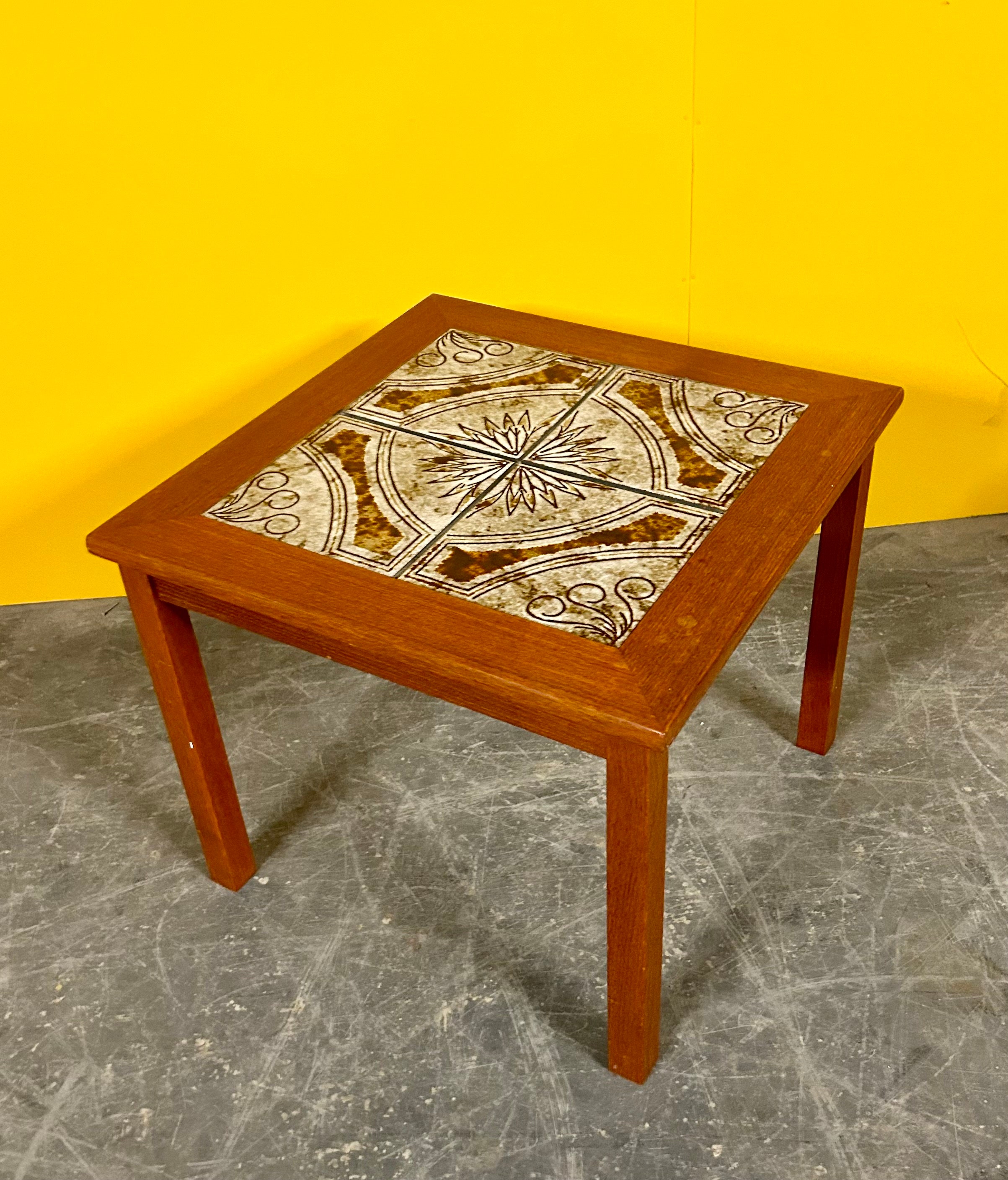 Mid century teak side table store