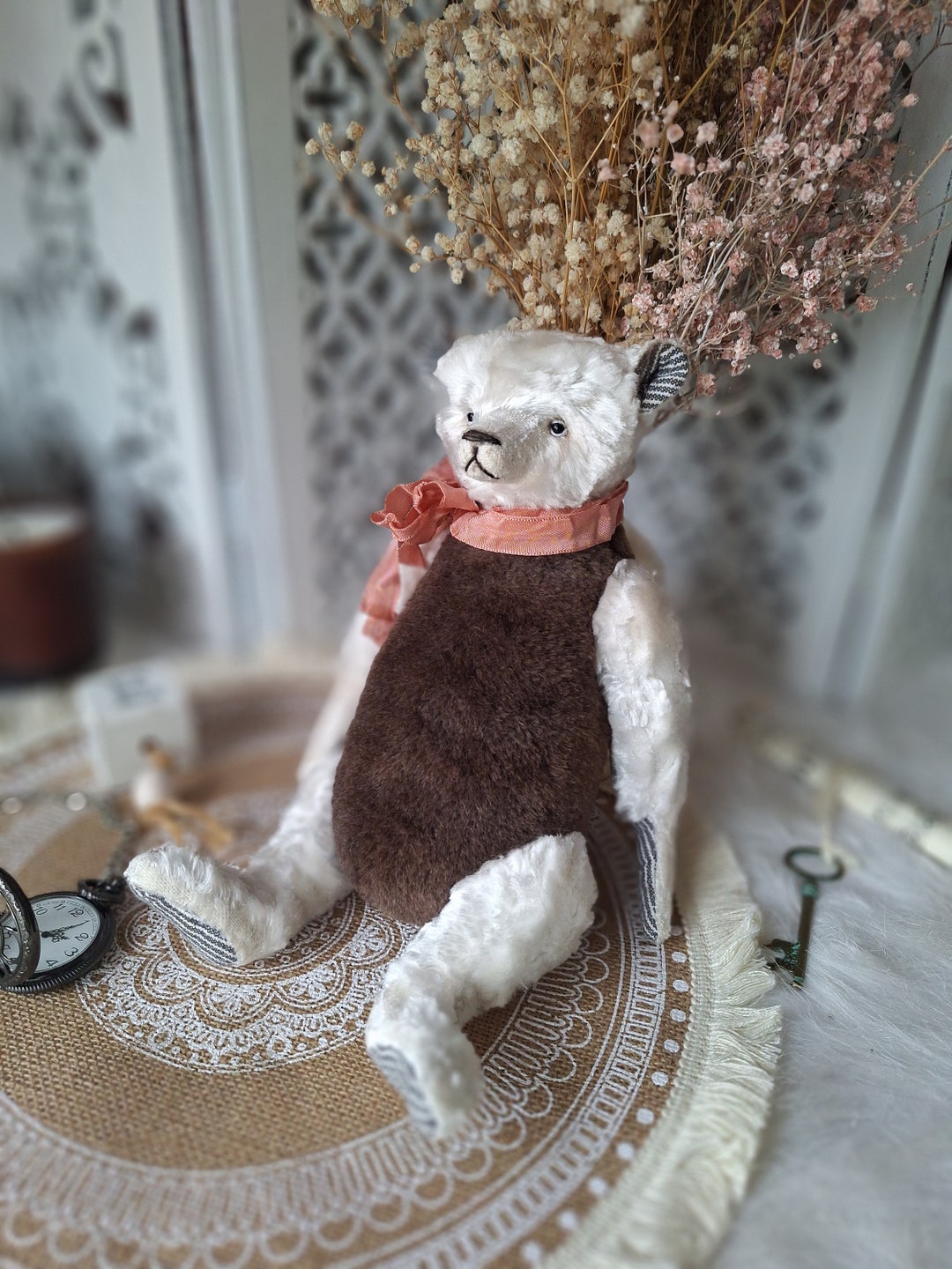 Teddy Bear Artist Viscose Alpaca Gift Bear Handmade Unique Valentine's ...