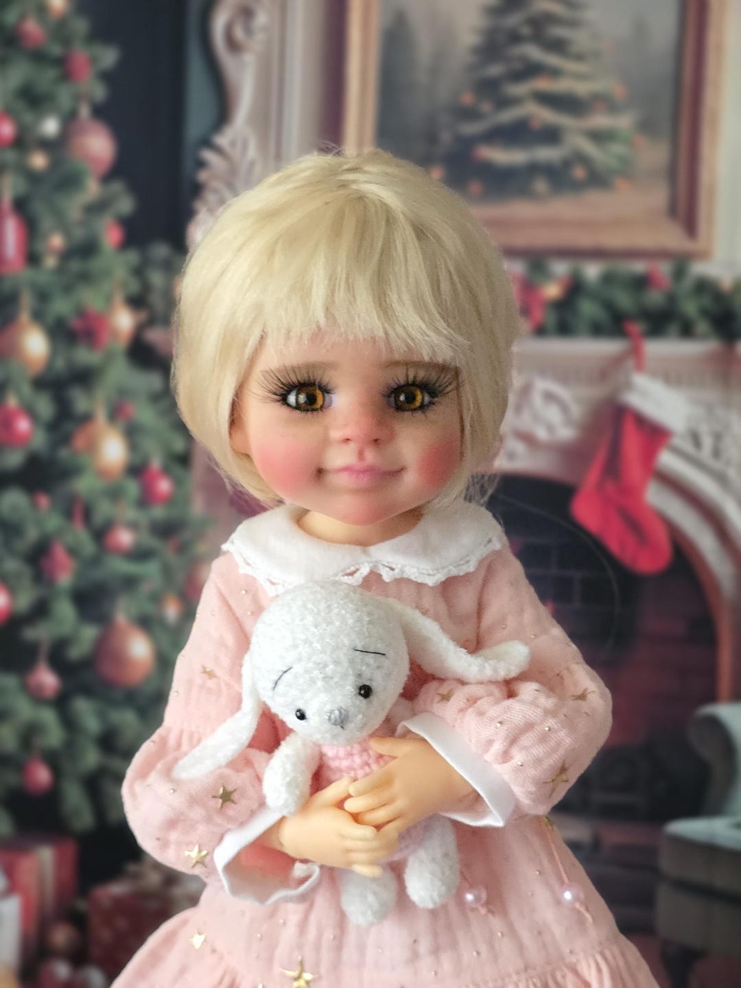 Custom Paola Reina Doll – Glass Eyes Hazel, Goat Hair Wig, Handmade ...