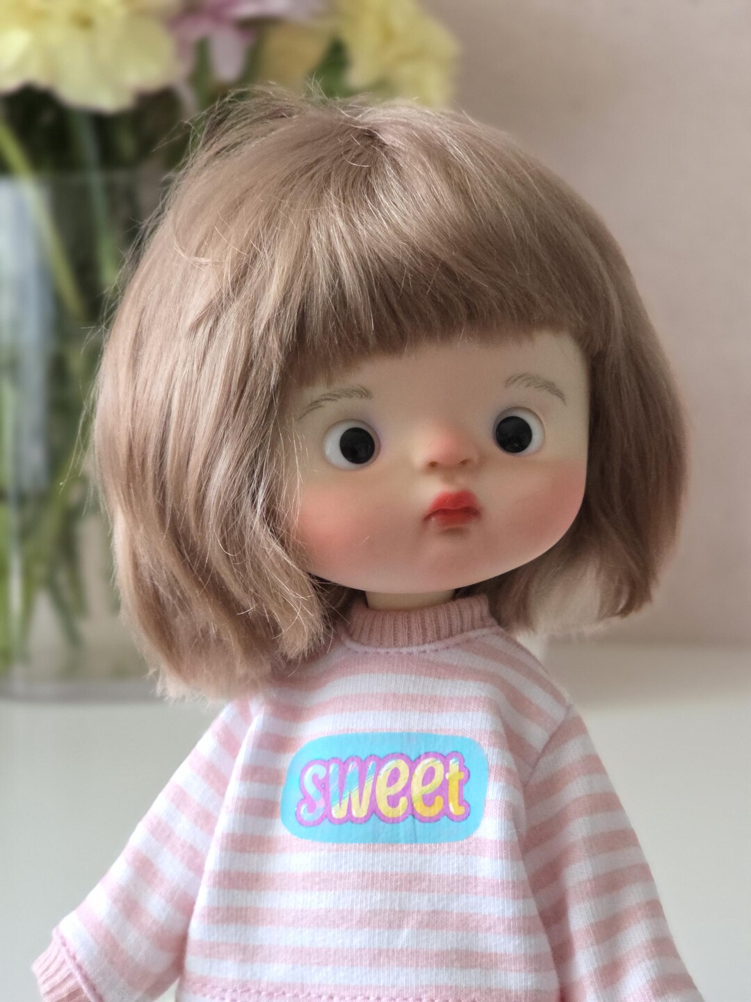 BJD Qbaby Doll – 23 Cm Collectible Art Doll With Goat Hair Wig, Outfit ...