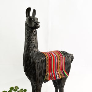 Wood Carved Lama Statue - Etsy