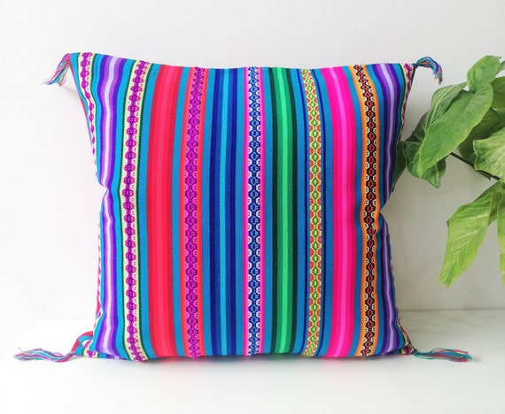 Peruvian Ethnic Pillow Cover Colorful Peruvian Fabric Bright - Etsy