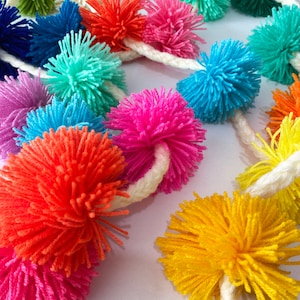 Colorful Pom Pom Garland: Handmade Peruvian Fiesta Decor - Etsy