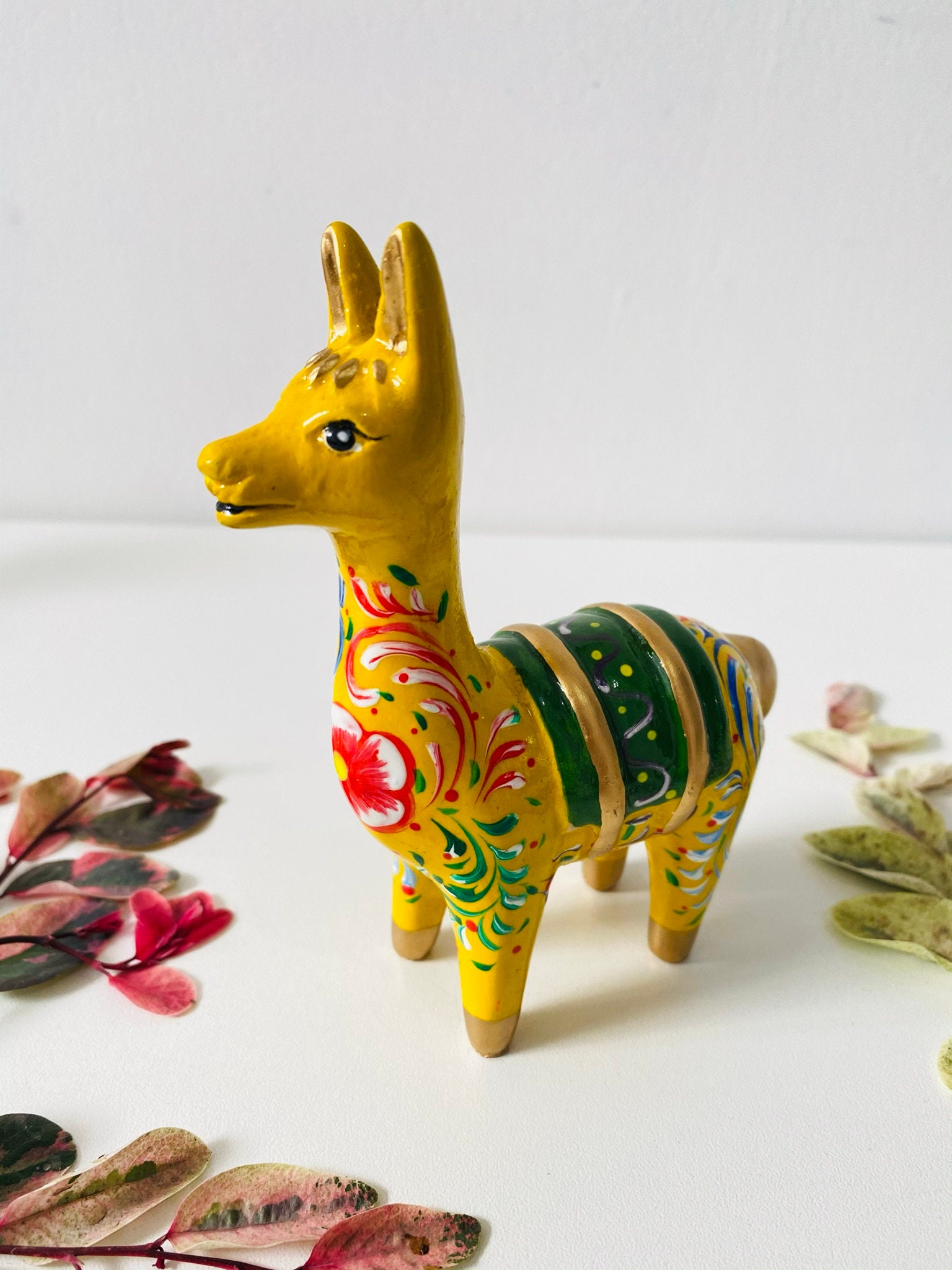 Llama ceramic Colorful llama Peruvian Gift Peruvian Figure | Etsy