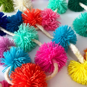 Colorful Pom Pom Garland: Handmade Peruvian Fiesta Decor - Etsy