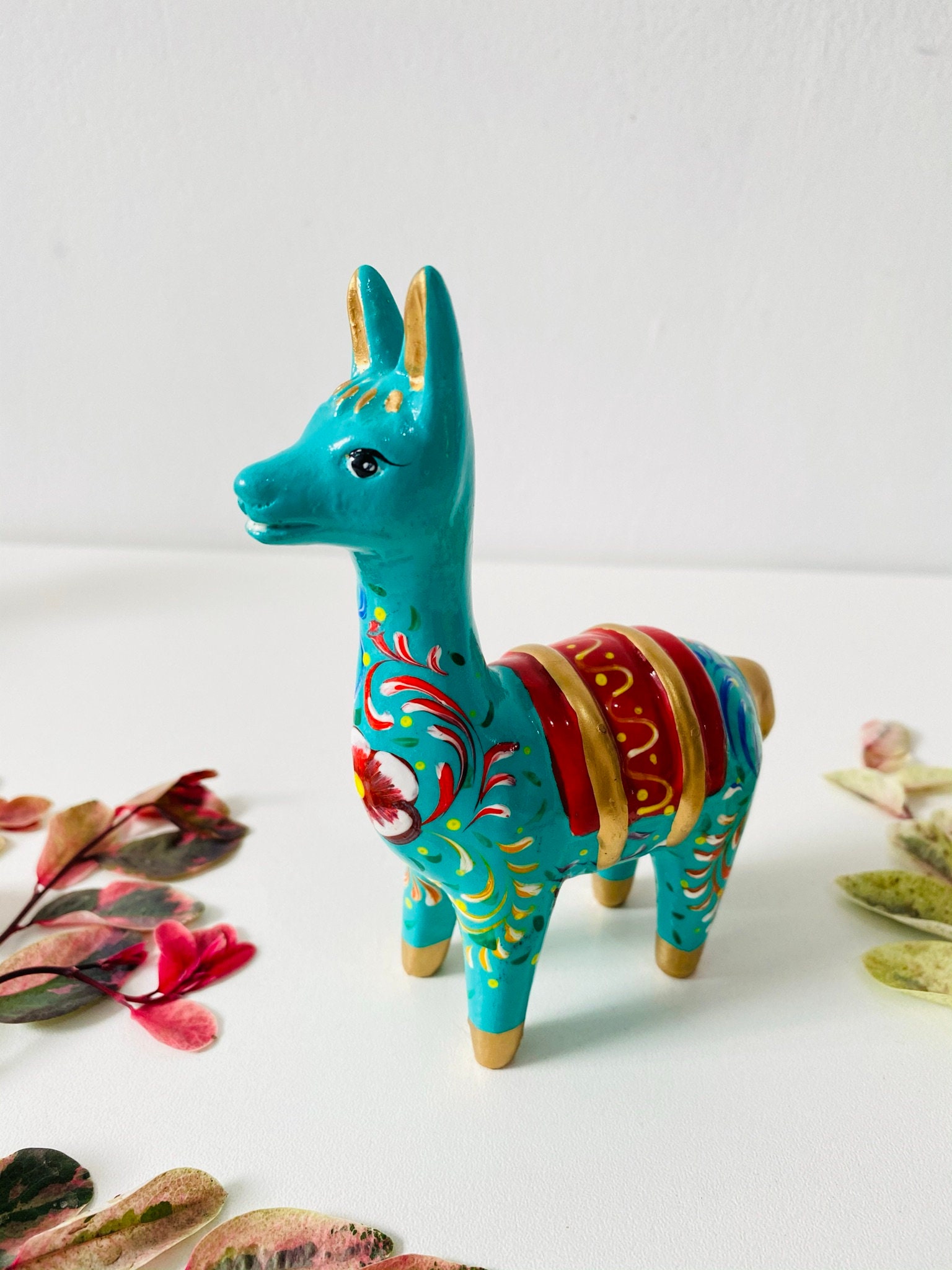 Llama Ceramic Colorful Llama Peruvian Gift Peruvian Figure - Etsy
