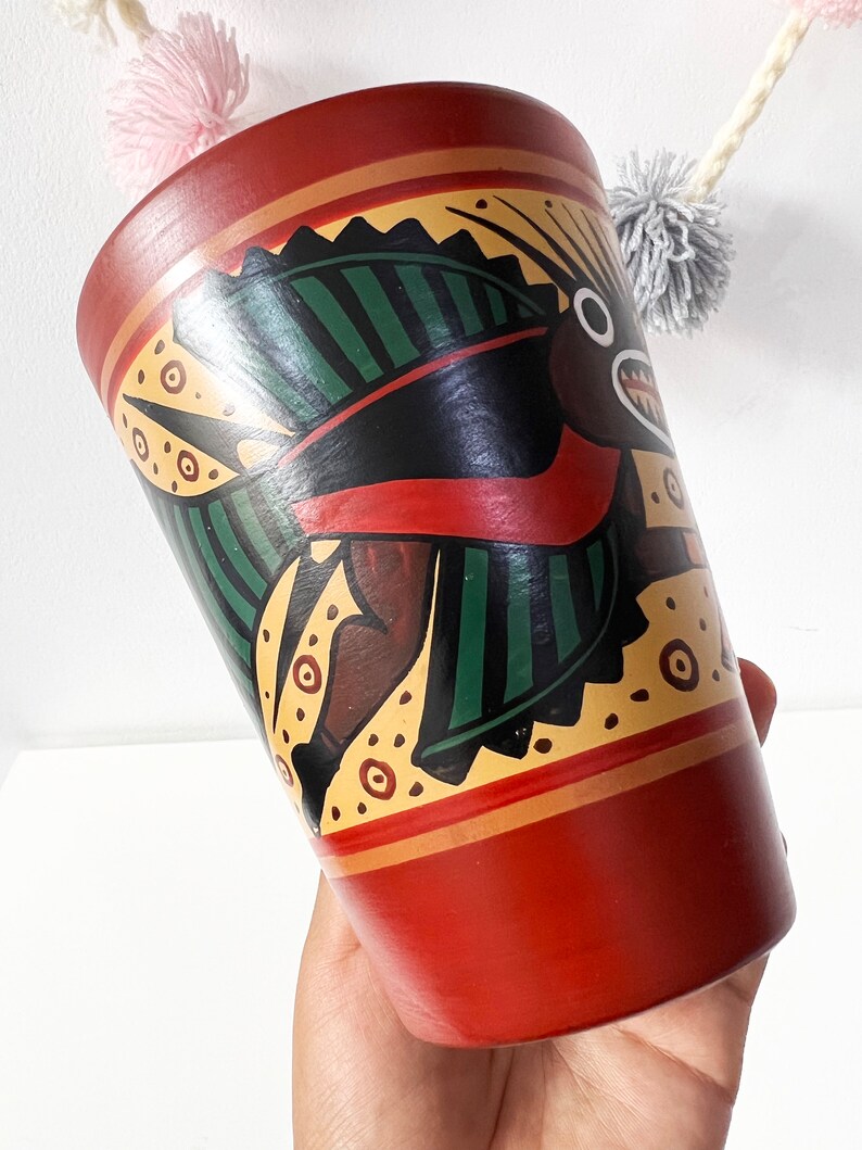 Handmade Peruvian Pottery Vase: Mochica Art, Ancient God Design - Etsy