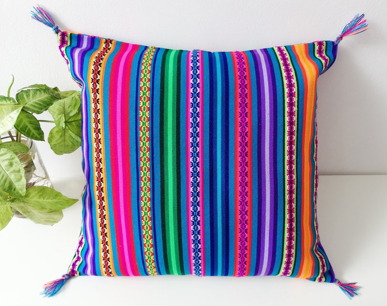 Peruvian Ethnic Pillow Cover Colorful Peruvian Fabric Bright - Etsy