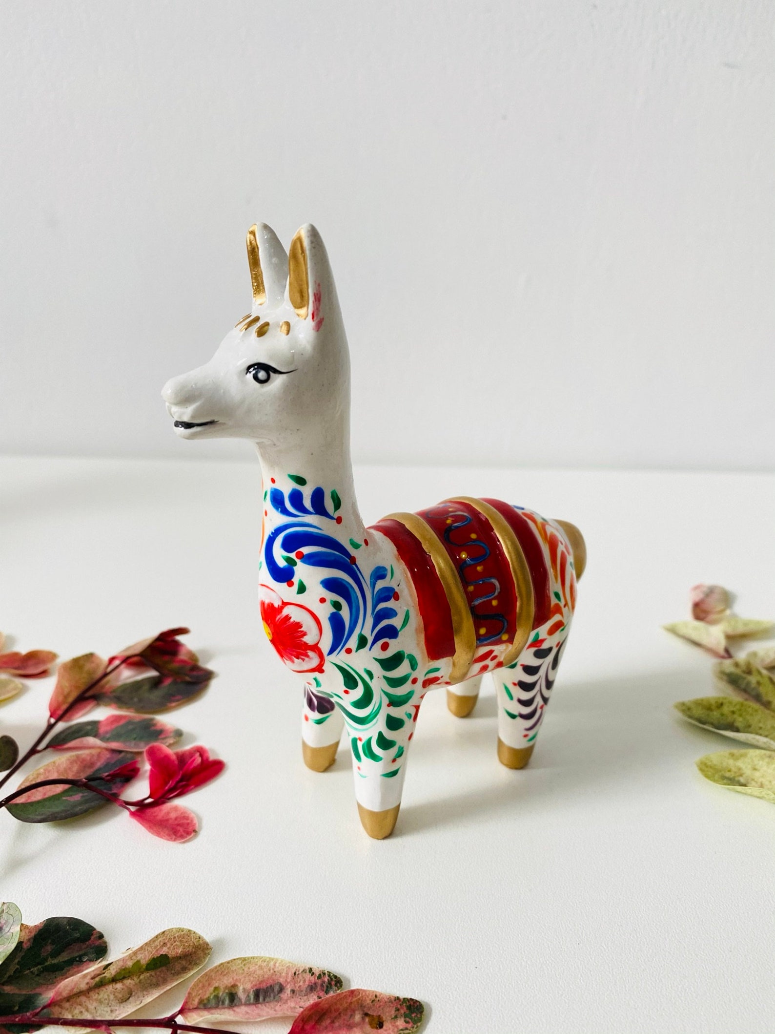 Llama Ceramic Colorful Llama Peruvian Gift Peruvian Figure - Etsy