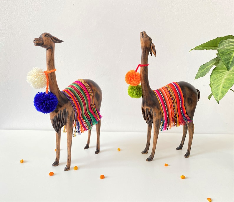 Peruvian Art Llama Statue Llama Figurine Alpaca Figurine - Etsy