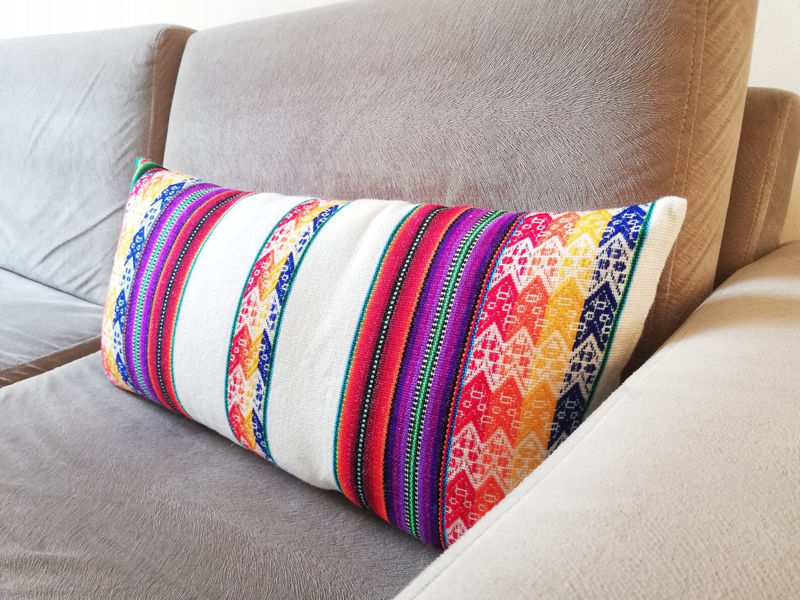 Peruvian Lumbar Pillow Handwoven Pillows Peruvian Pillow - Etsy