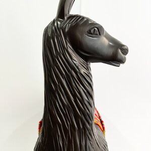 Hand Carved Wood Llama Statue: Peruvian Art Decor (26.4" Tall) - Etsy