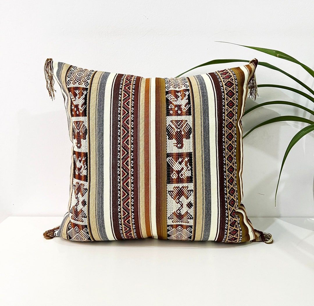 Peruvian Outdoor Cushion Cover, Throw Pillow, Boho Decor, Peruvian ...