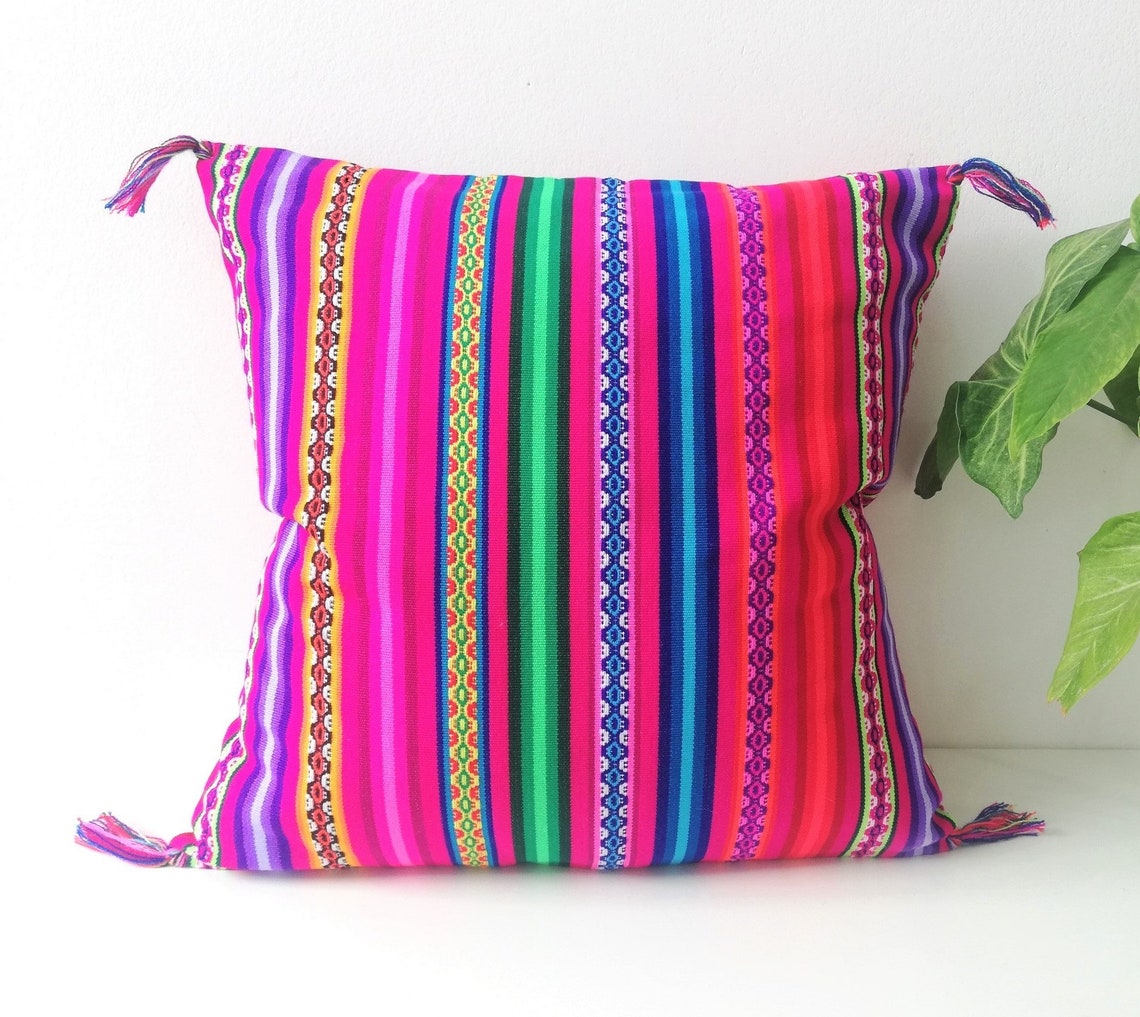 Peruvian Ethnic Pillow Cover Colorful Peruvian Fabric Bright - Etsy