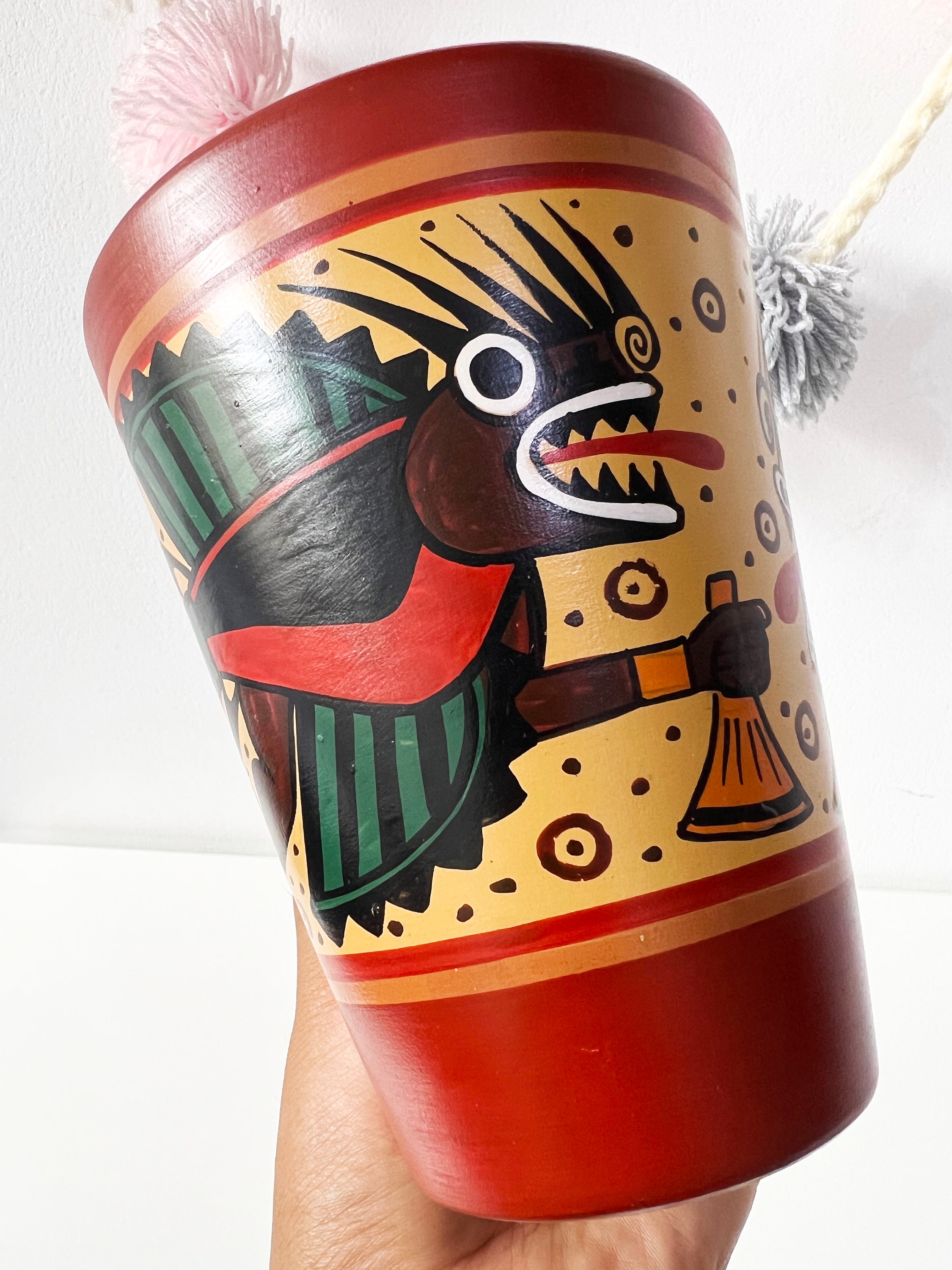 Handmade Peruvian Pottery Vase: Mochica Art, Ancient God Design - Etsy