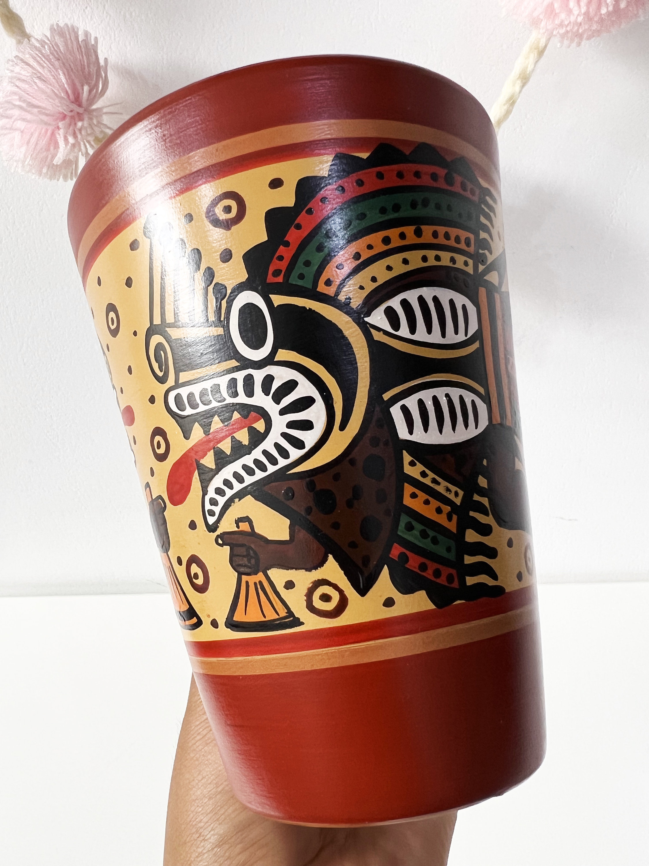 Handmade Peruvian Pottery Vase: Mochica Art, Ancient God Design - Etsy
