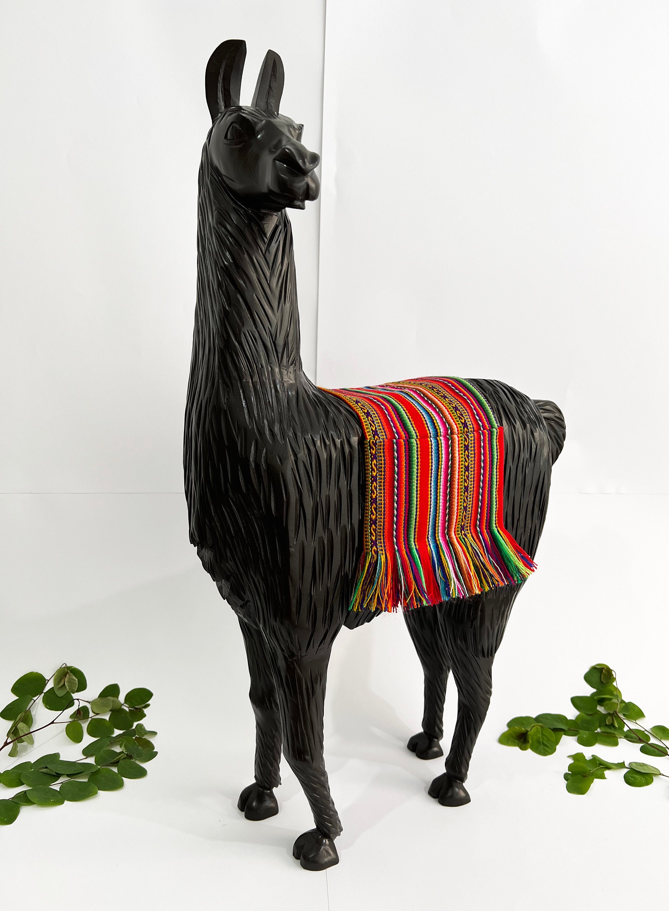 Carved Wooden Llama Statue: Peruvian Rainforest Art - Etsy