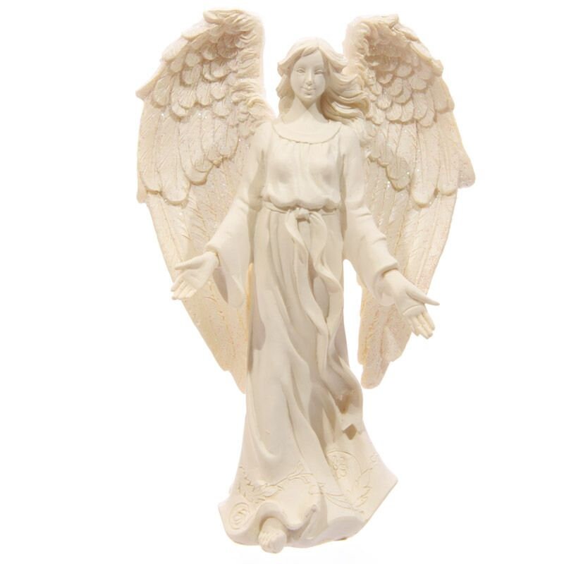 A Standing Guardian Angel Cream Ornament Figurine - Angel Wings Home ...