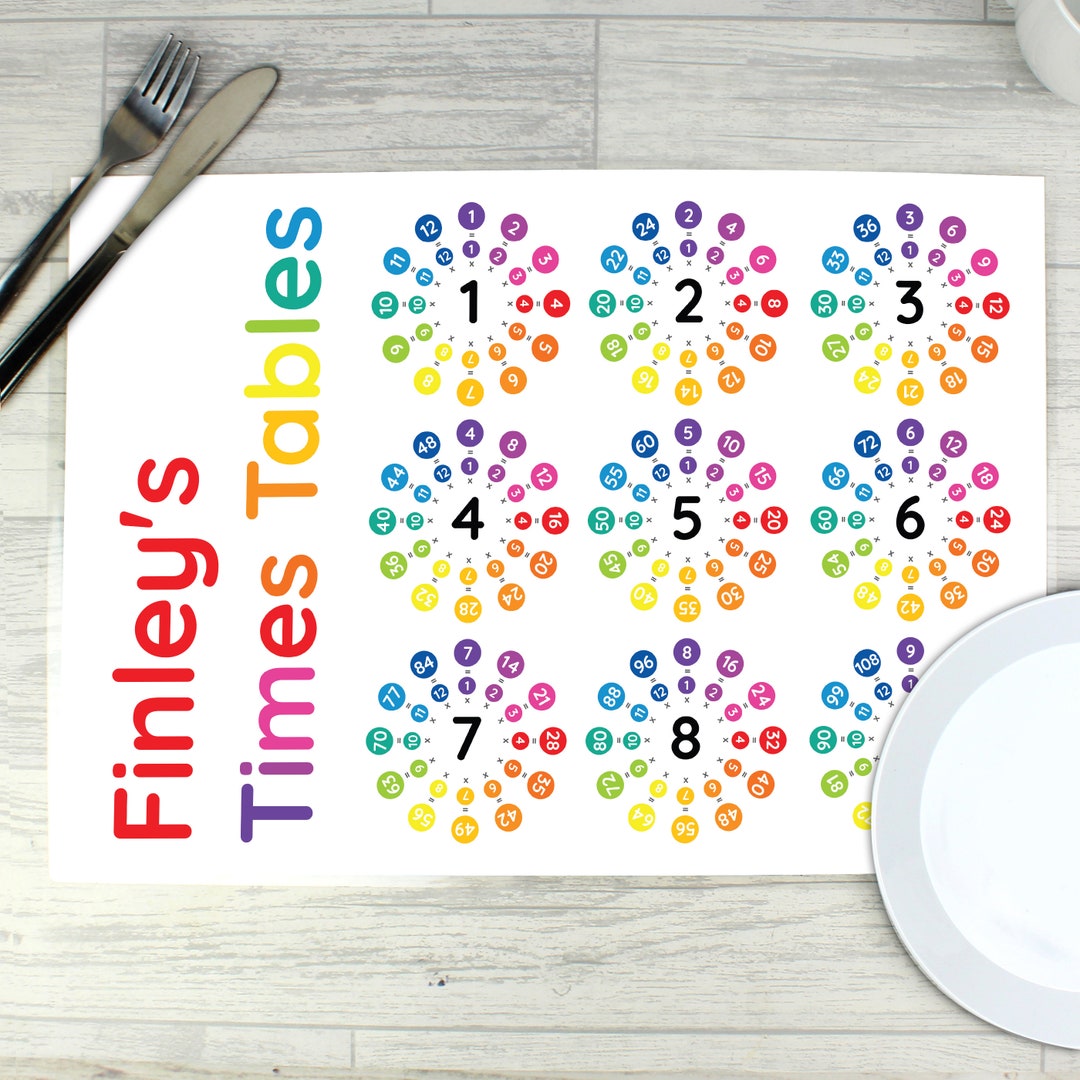 Personalise Educational Timetable Children's Table Mat Placemat ...