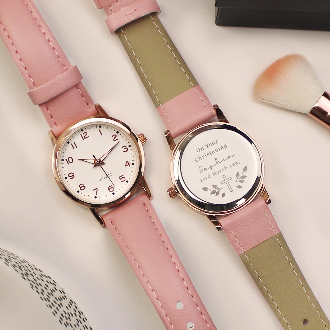 Personalised Holy Communion Watch Gift, Pink 1st Holy Communion Watch ...