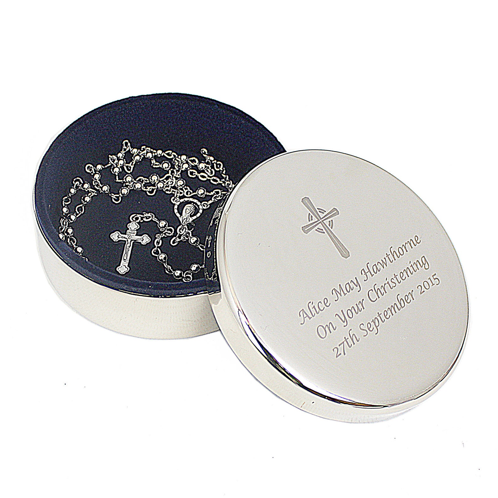Personalised Rosemary Beads and Cross Necklace Gift Trinket Box Set - Etsy