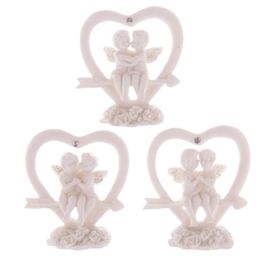 A Set of 4 Angel Ornament Cherubs, Glitter Winged Angels, Home Decor ...
