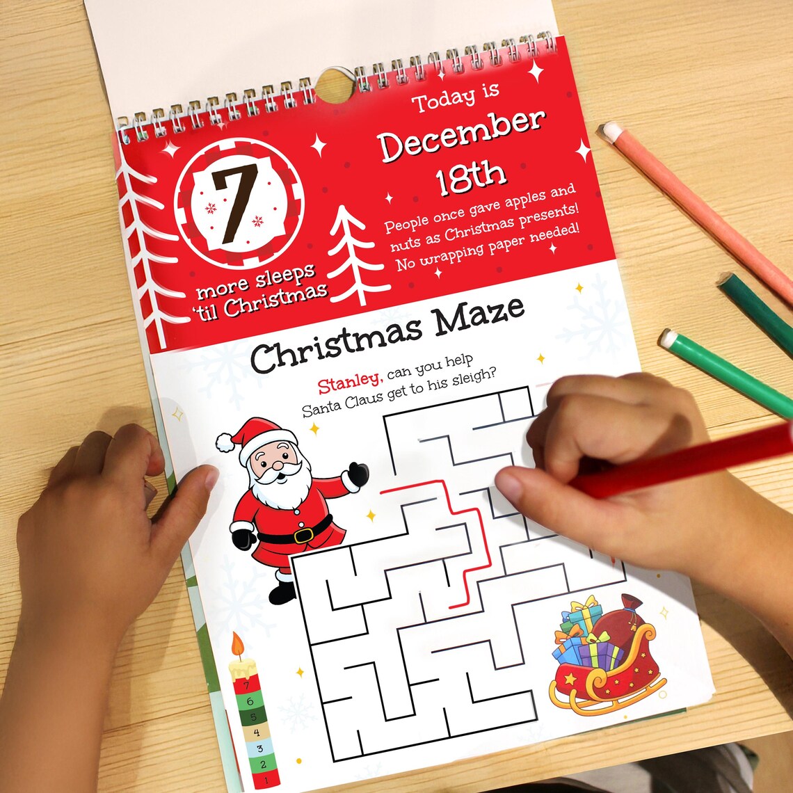 Children's Personalise Advent Christmas Calendar, Countdown to ...