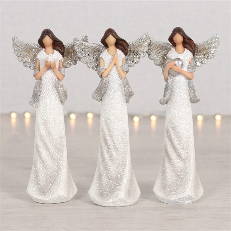 Peace Pray Love Three Beautiful Glitter Angels Ornament Angel - Etsy