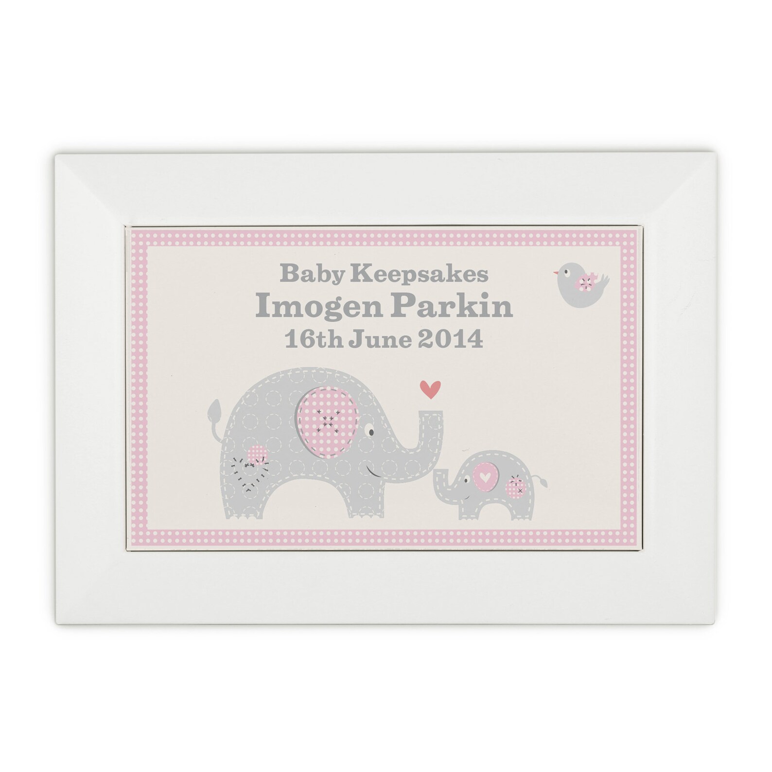 Personalise Pink White Baby Girl's Keepsake Organiser Box - Christening ...