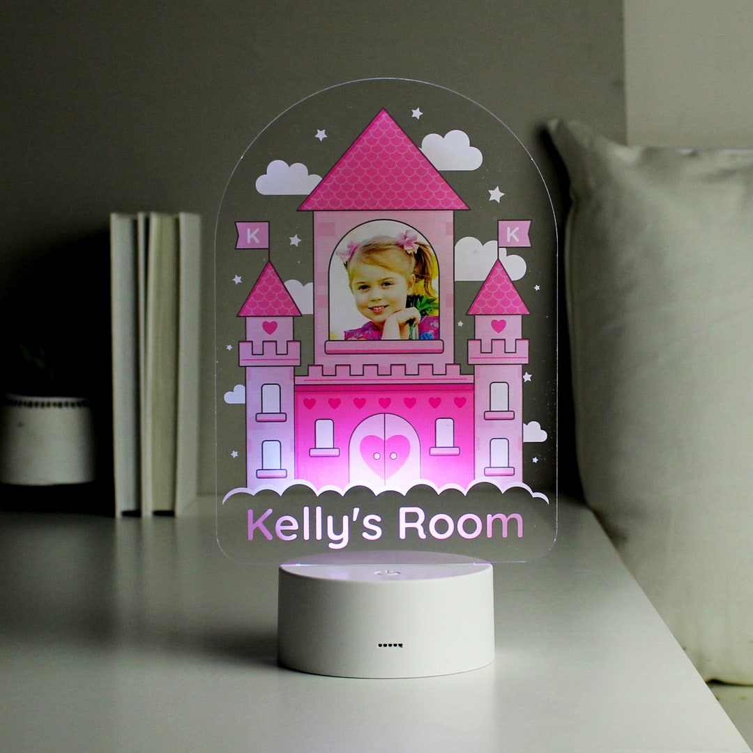 Girls LED Fairy Castle Bedroom Night Light, Personalise Children's ...