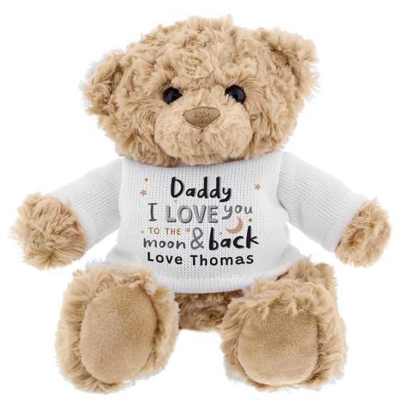 Personalise Teddy Bear Live You to the Moon and Back Gift Gift for Christmas Grandad Stepfather Dad s Birthday Etsy Canada