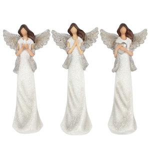 Peace Pray Love Three Beautiful Glitter Angels Ornament, Angel Figurine ...