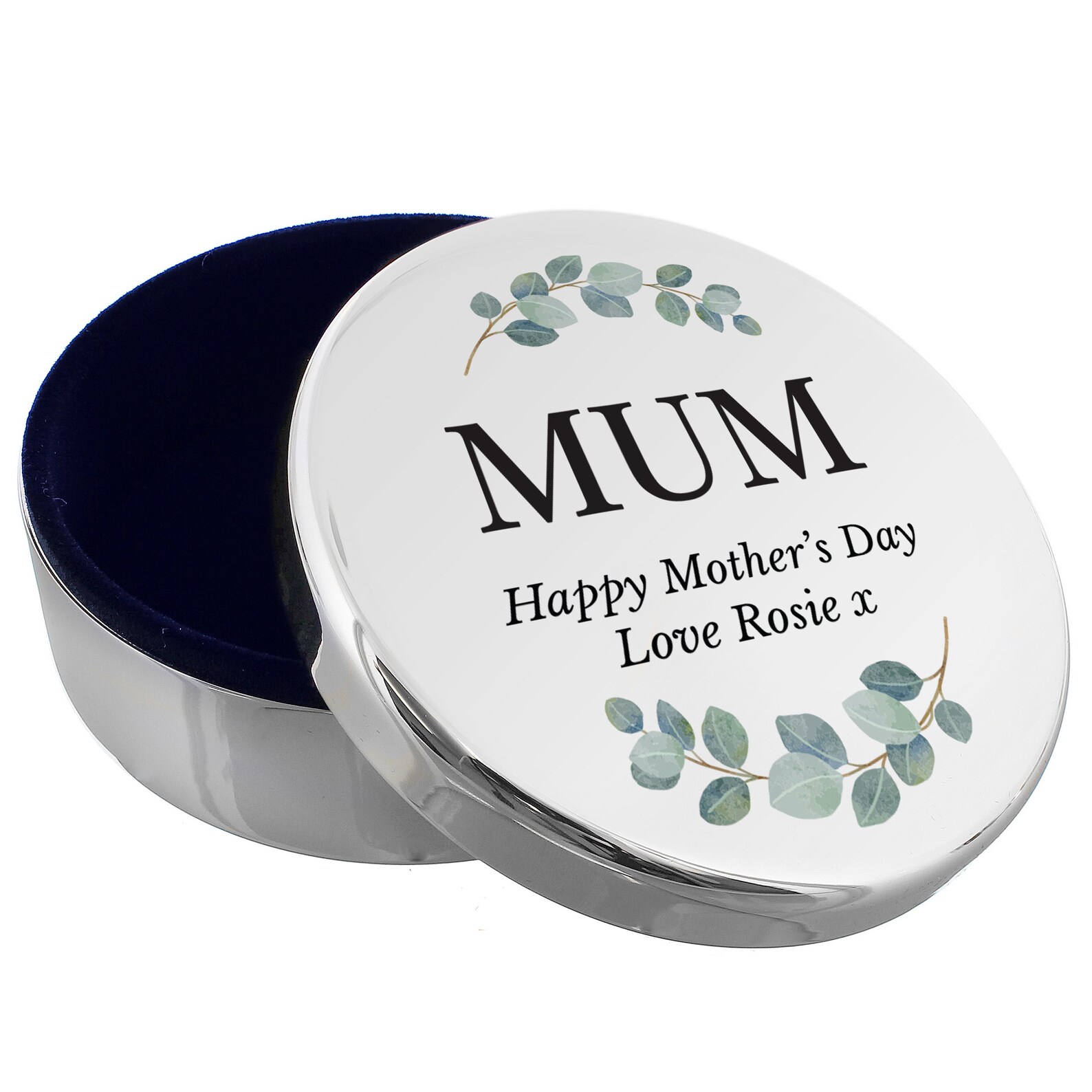 Personalised Silver Trinket Round Box for Woman Jewellery - Etsy