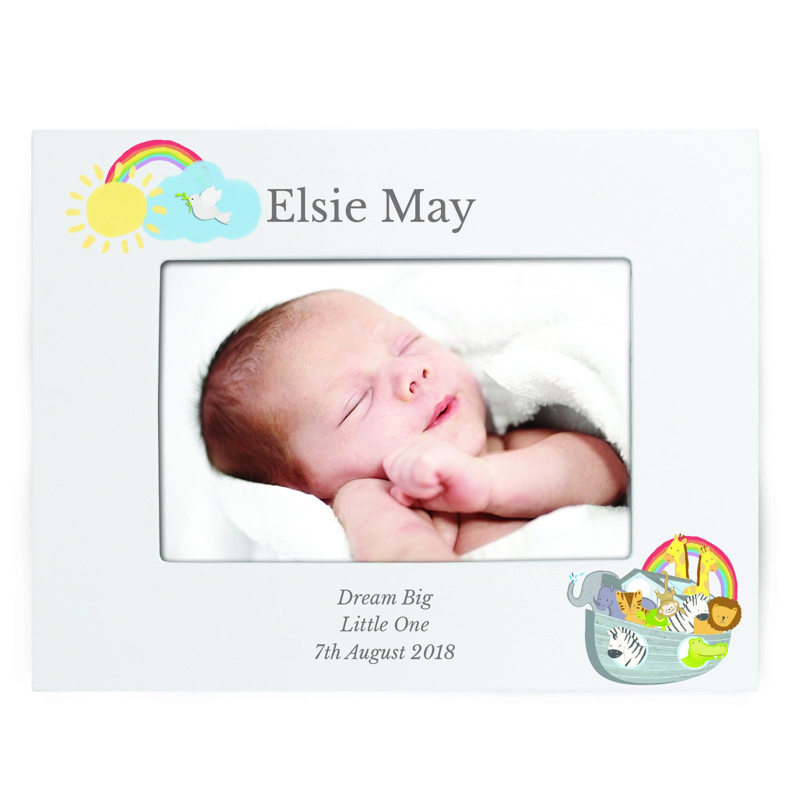 Personalised Baby Toddler White Photo Frame Christening Birthday ...