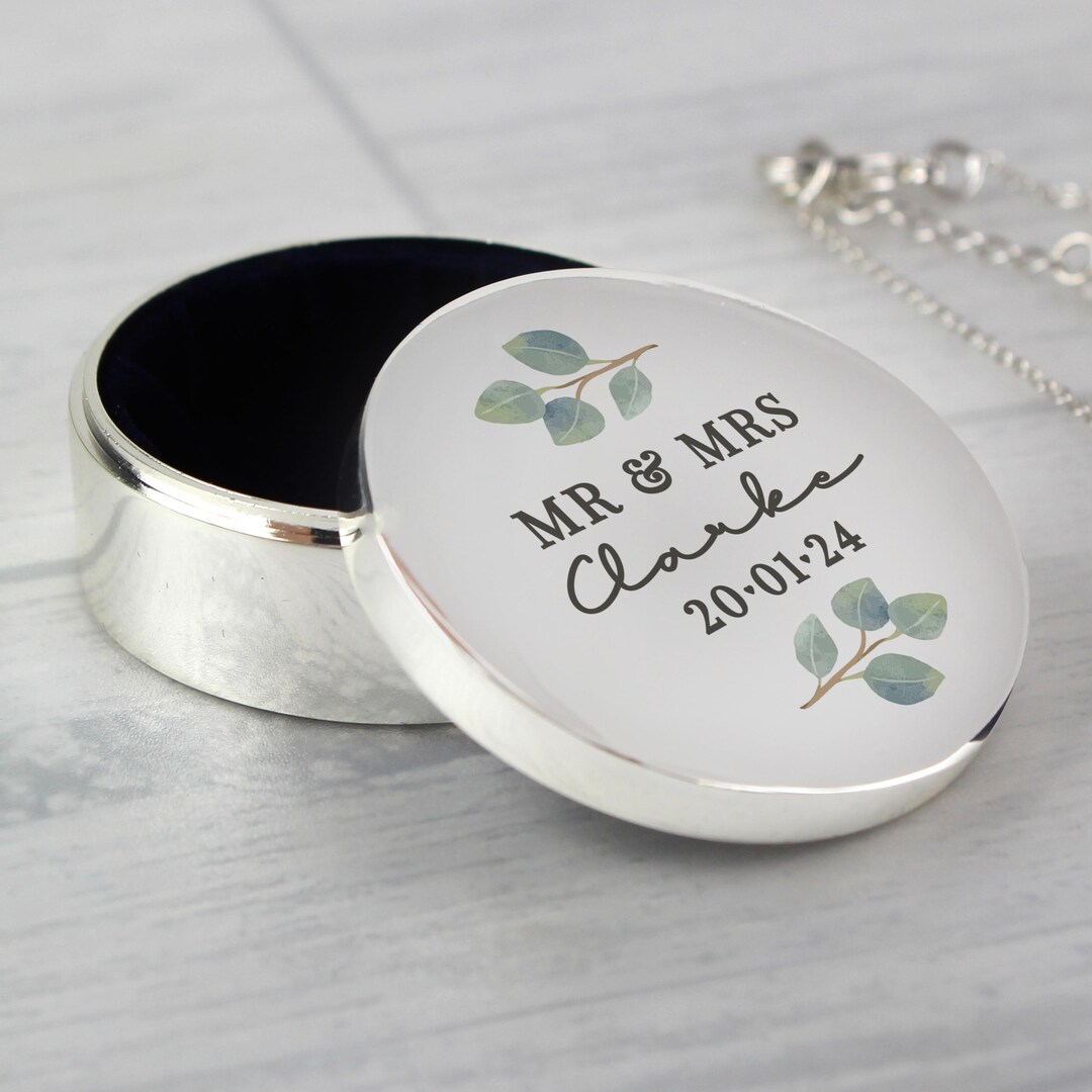 Personalised Botanical Engagement Ring, Wedding Ring Box for the Bride ...