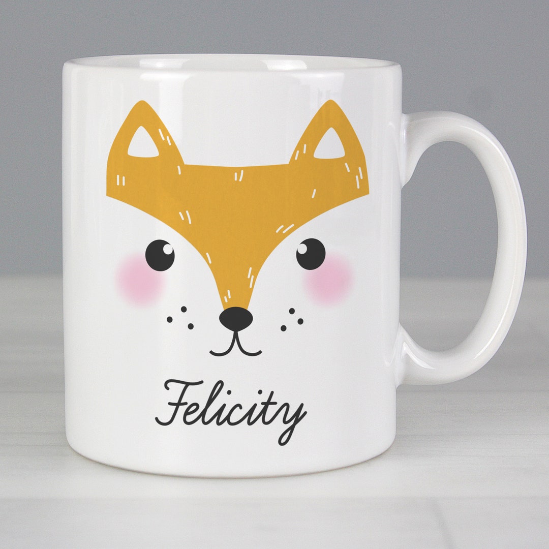 Personalise Forest Fox Ceramic Mug - Boys Girls Birthday Christmas Gift ...
