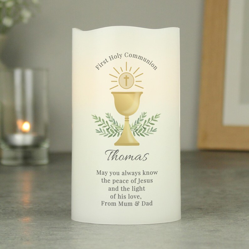Personalised LED Holy Communion Children's Night Light, First Holy ...