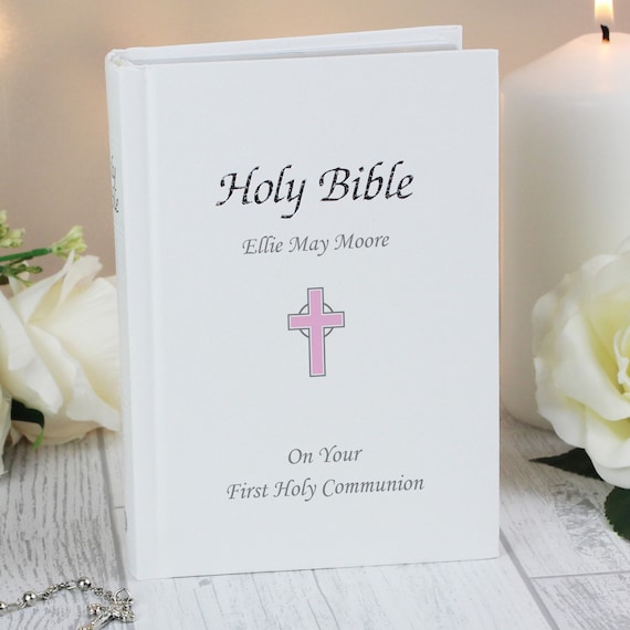 Personalised Holy Bible Pink Cross King James | Etsy