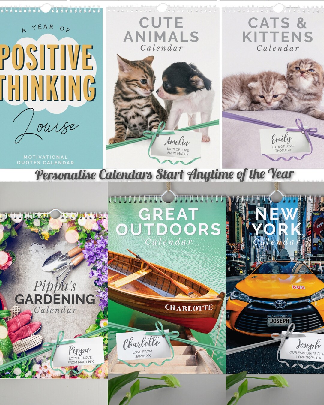 Cute A4 Personalised Calendars, Spiral Bound Wall Planners Month to ...