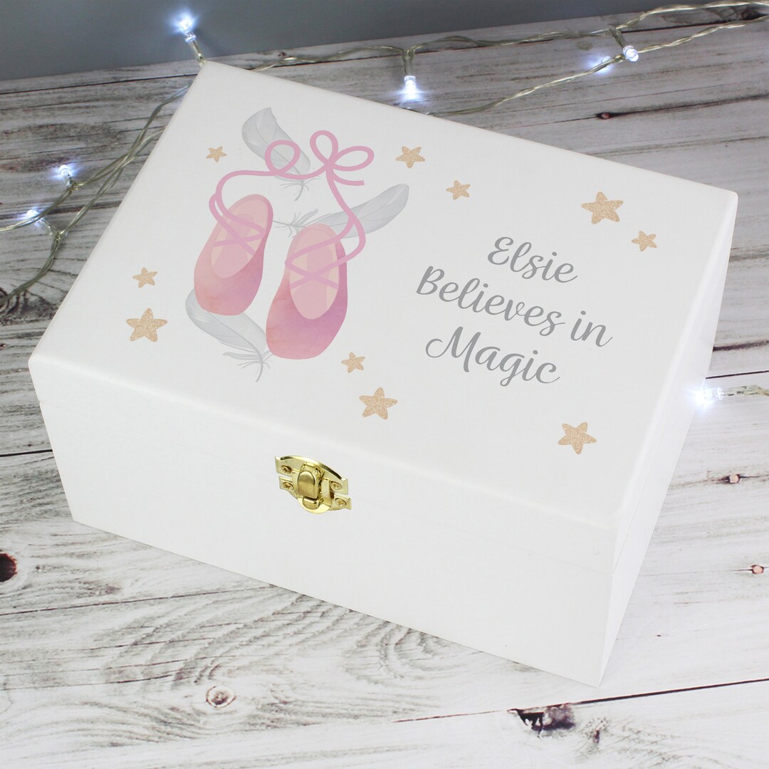 Personalise Swan Lake White Keepsake Box - Any Name Message - Pink ...